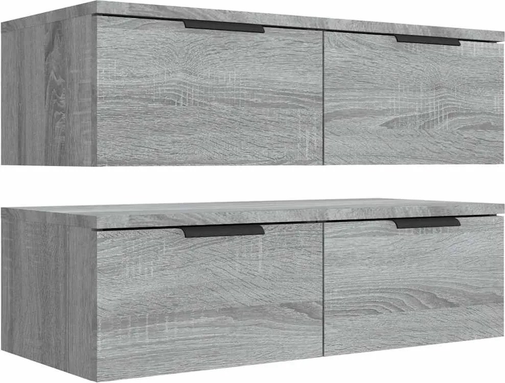 Nástěnné skříňky 2 ks šedé sonoma 68x30x20 cm kompozitní dřevo 3115898