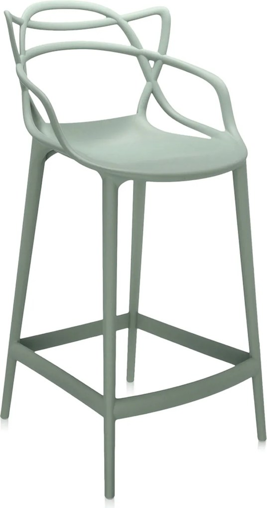 Výprodej Kartell designové barové židle Masters Stool (výška sedáku 65 cm) - zelená