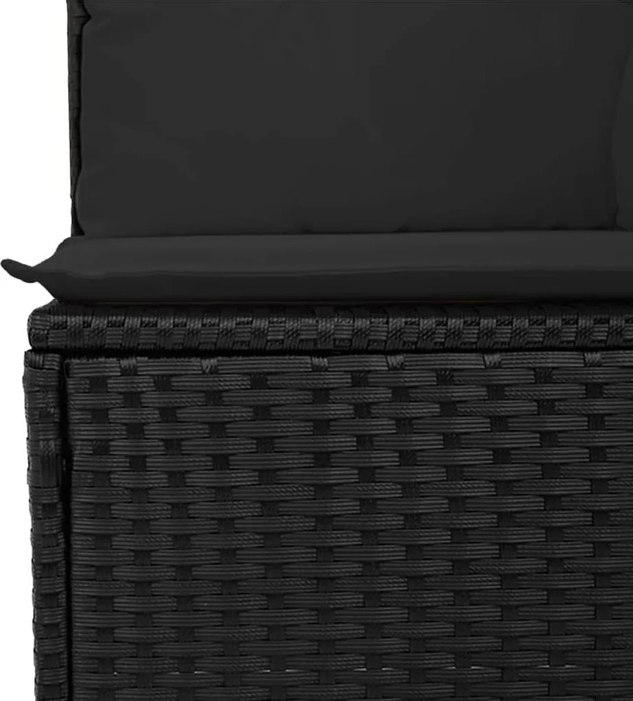 vidaXL 8dílná zahradní sedací souprava s poduškami polyratan [3227049] Barva: Černá a krémová