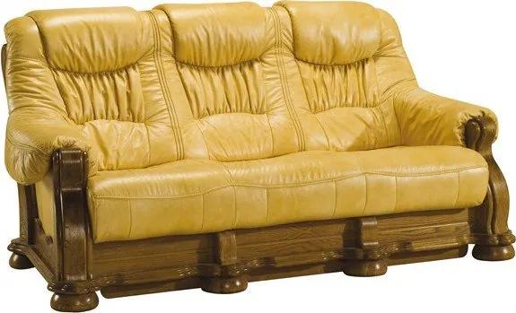 Casarredo - Komfort nábytek Trojmístná pohovka CTIBOR I kůže | potah: kůže Magnolia,barva: moření 0233
