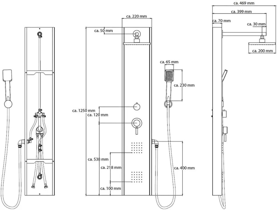 Eisl Sanitär Sprchový hydromasážní panel Tahiti 60035