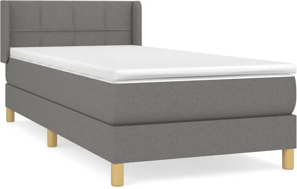 Box spring postel s matrací tmavě šedá 90x200 cm textil 3130242