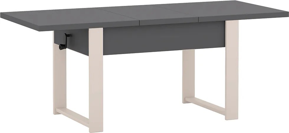 Rozkládací polohovací konferenční stolek HOGO 3v1 | 120-157x62,5-74,5x67 cm | síla horní desky 32 mm | tmavě šedá/nohy kašmír