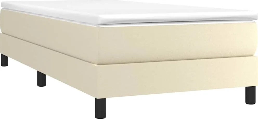 Rám postele s boxspringem krémová 100 x 200 cm umělá kůže 3120684