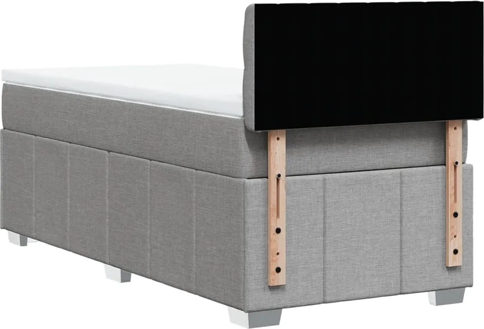 Box spring postel s matrací světle šedý 100 x 200 cm textil 3286986