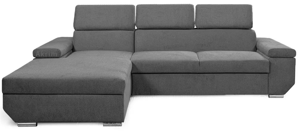 Sedací souprava LARS | 185x270 cm | LEVÁ | rozkládací + úložný prostor | 97 tmavě šedá