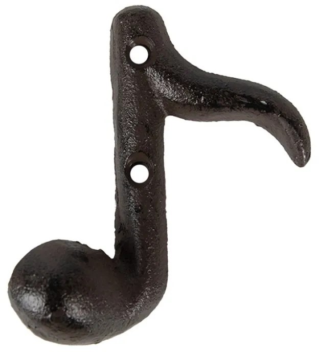 Kovový nástěnný háček hudební nota – 8x3x9 cm