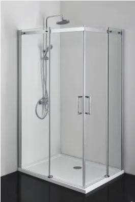 Čtvercový sprchový kout - 2x posuvné dveře 80/90/100 cm