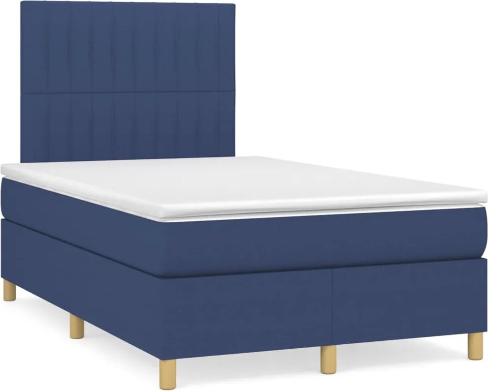 Box spring postel s matrací modrá 120x200 cm textil 3142487