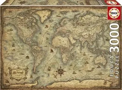 EDUCA Puzzle Mapa světa 3000 / dílků / od 14 let