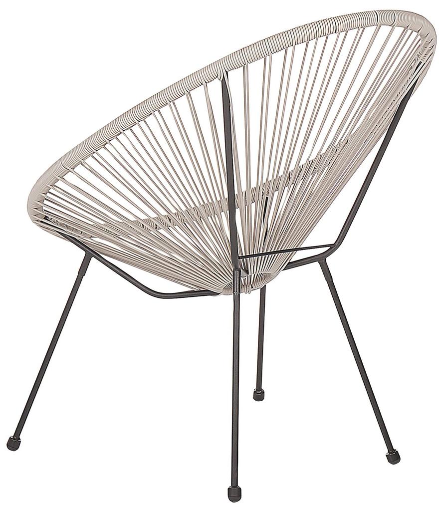 Sada 2 židlí z umělého ratanu ø 70 cm světle šedá ACAPULCO II Beliani