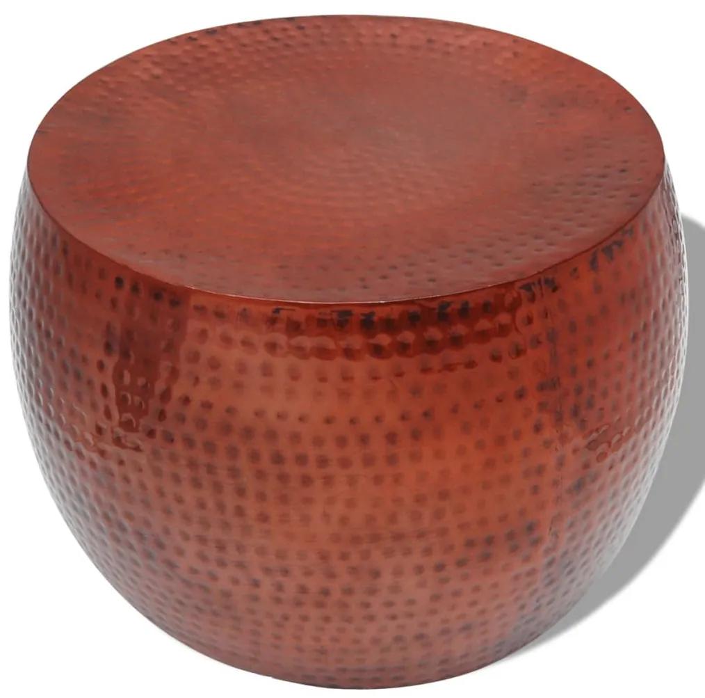 243510 vidaXL Konferenční stolek kulatý hliníkový s měděným povrchem hnědý