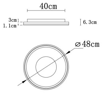 Globo 48558-48 - LED Stm. stropní svítidlo EILA LED/48W/230V pr.48 cm + DO