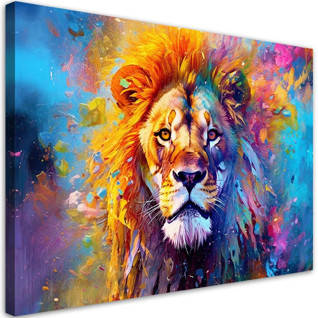 Gario Obraz na plátně Barevný lev Rozměry: 60 x 40 cm