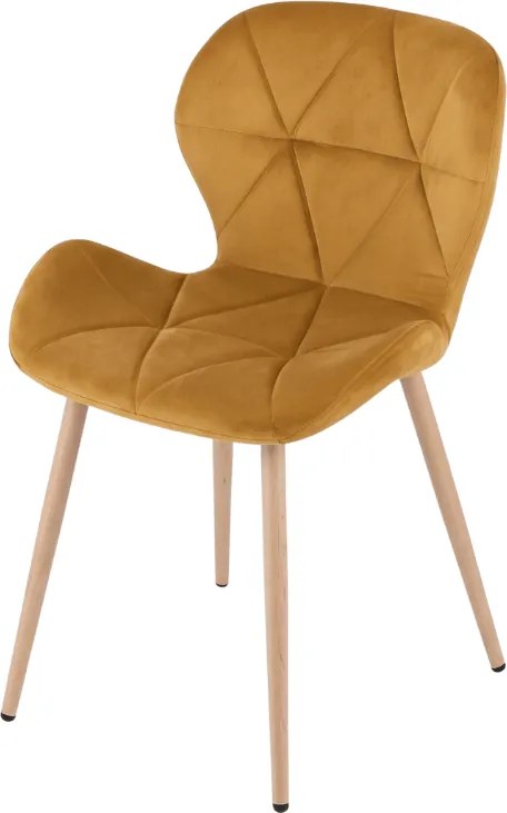 Jídelní židle MANGO VELVET, hořčicová