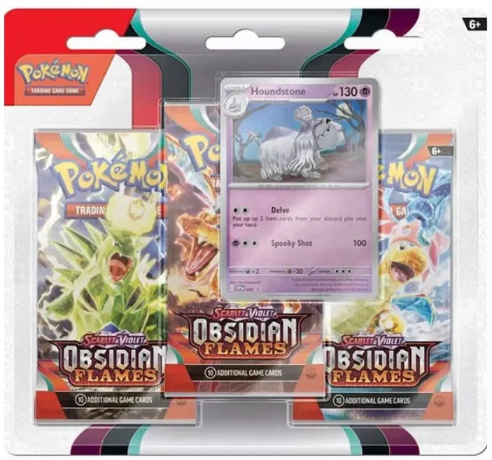 Pokémon Pokémon TCG: SV03 - Scarlet and Violet Obsidian Flames 3-Pack Blister Houndstone