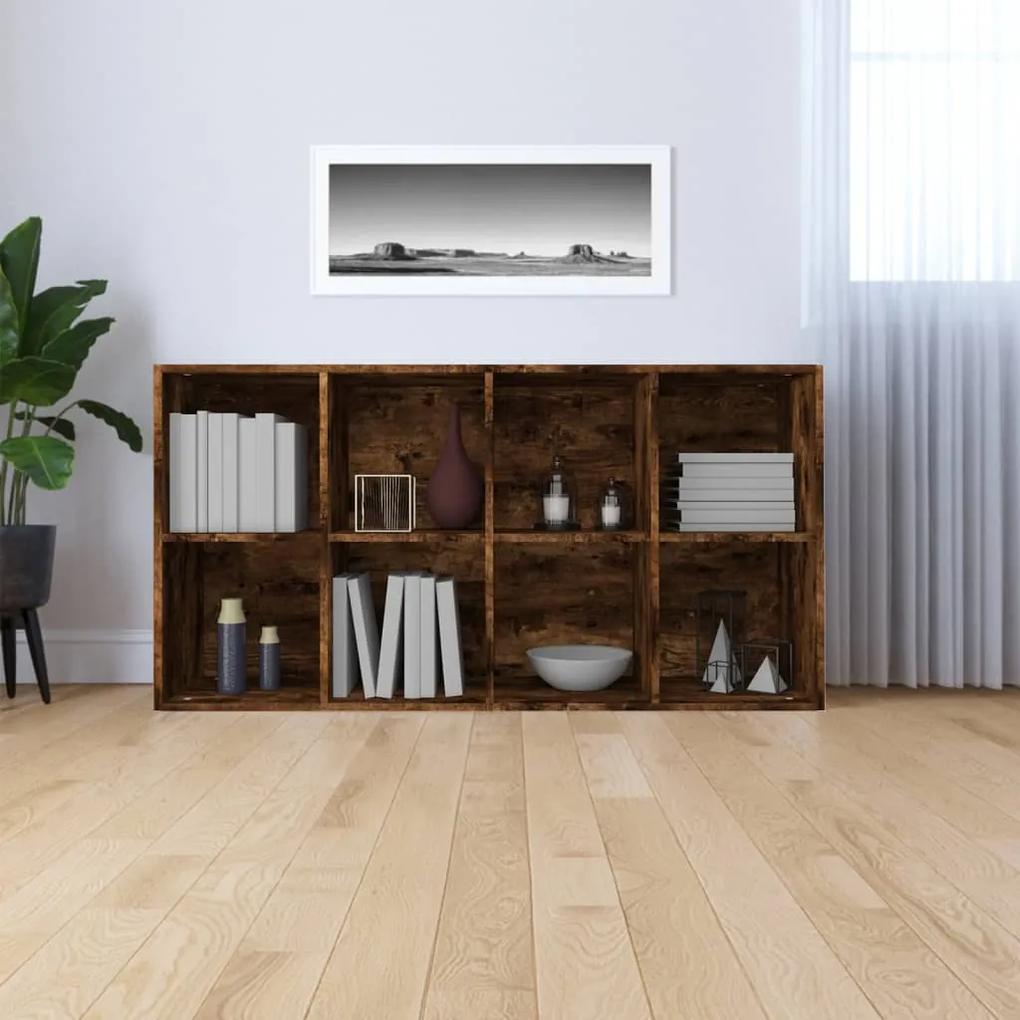 Knihovna/příborník kouřový dub 66x30x130 cm kompozitní dřevo - Default Title