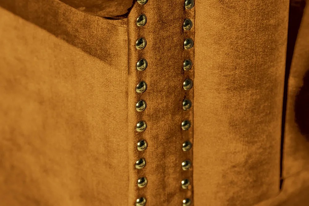 Designová trojsedačka Chesterfield 205 cm hořčičný samet