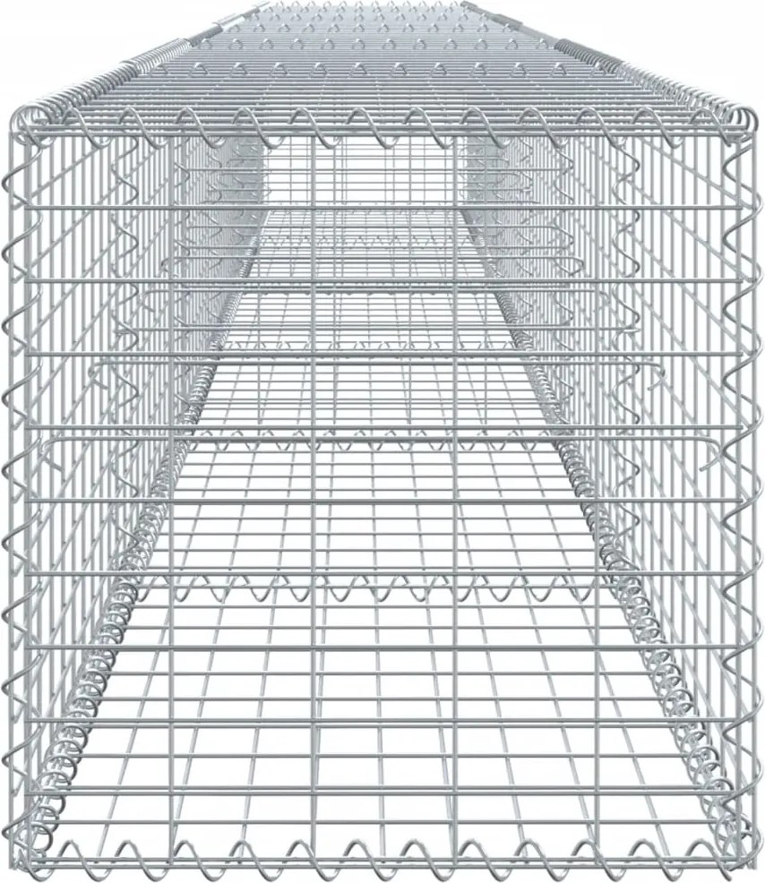 Gabionový koš s víkem 600 x 50 x 50 cm pozinkované železo 3295137