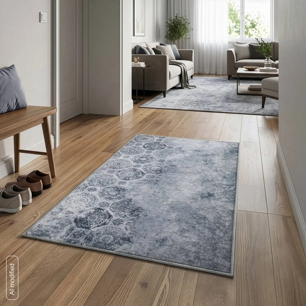 Koberec Lotus7, 80x140 cm, stříbrný