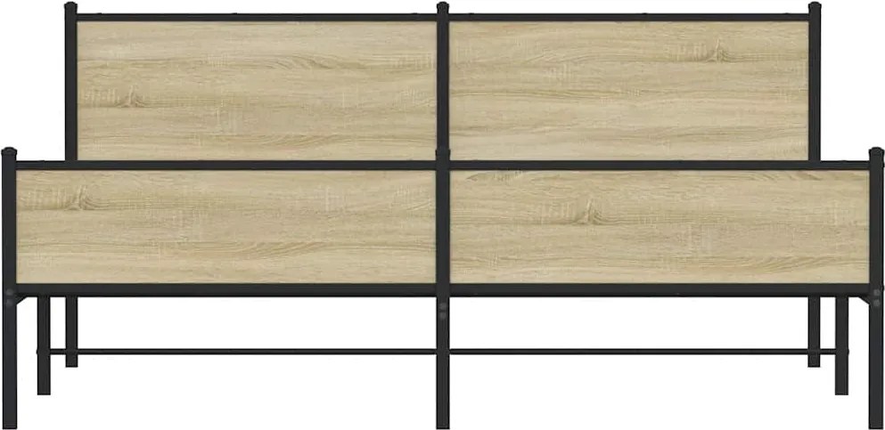 Kovový rám postele bez matrace dub sonoma 160 x 200 cm 3301400