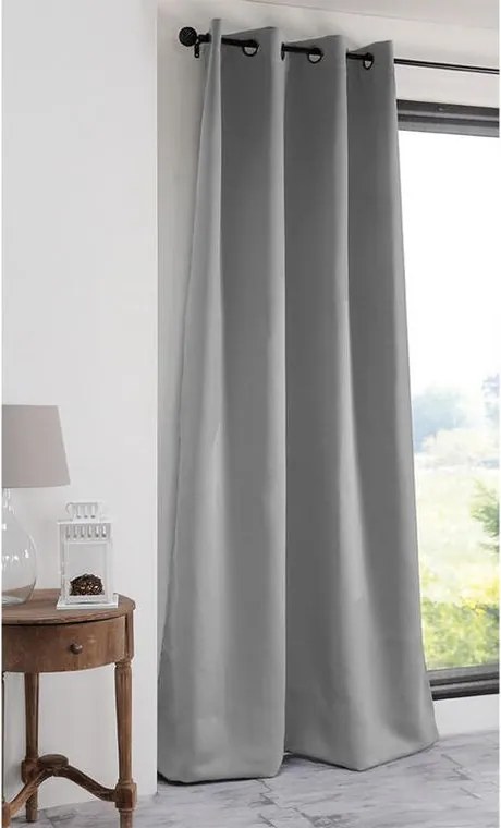 Zatemňovací závěs blackout NOTTE šedý 135 x 250 cm sada 2 ks