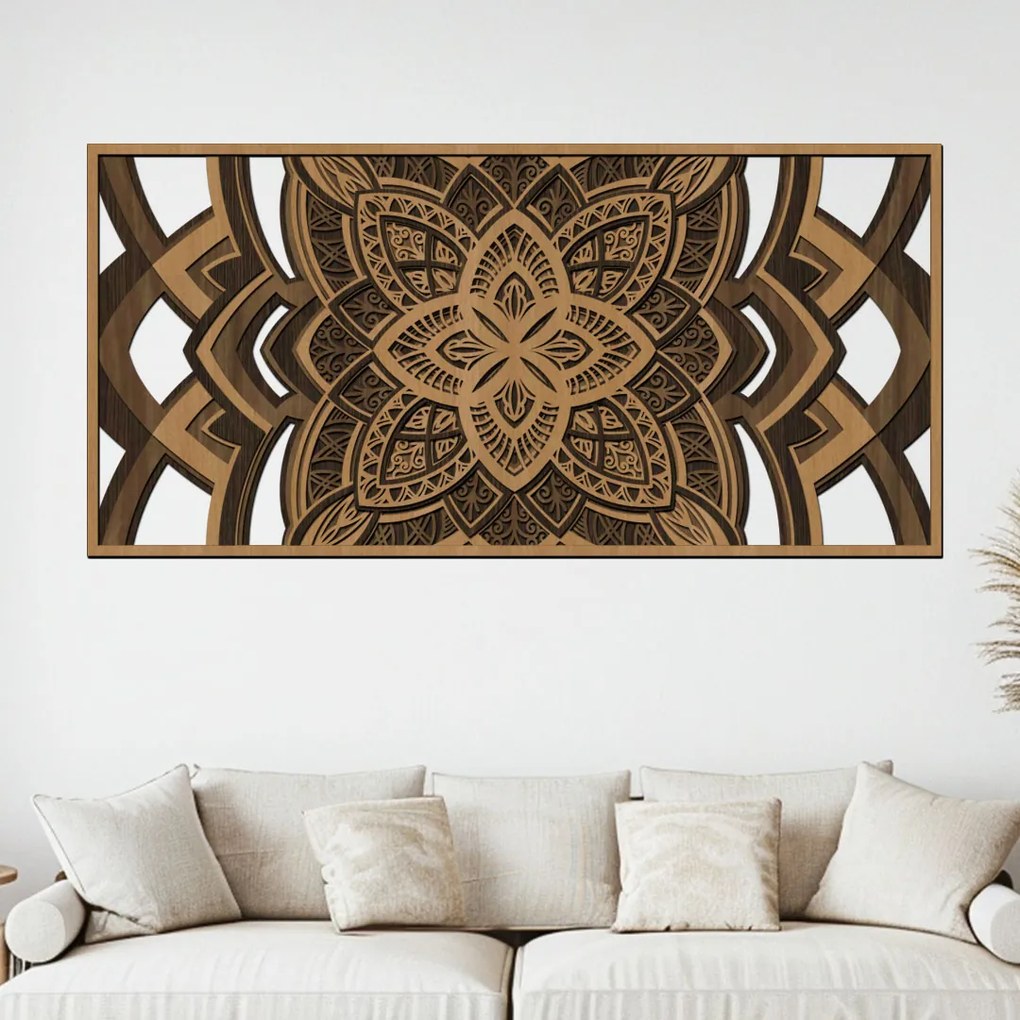 dřevo života 4 vrstvá mandala ODVAHY Zvolte rozměr (cm): 60x29, Zvolte barevný dekor: buk-wenge-orech