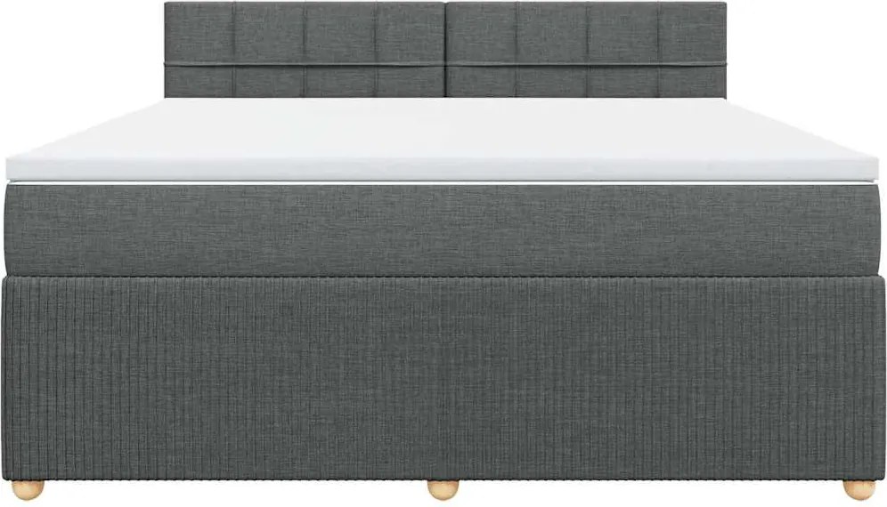 Box spring postel s matrací tmavě šedá 180x200 cm textil 3287536