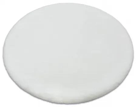 Dywany Luszczow Kusový koberec kulatý BUNNY bílá, imitace králíčí kožešiny Rozměr koberce: 120 cm KRUH