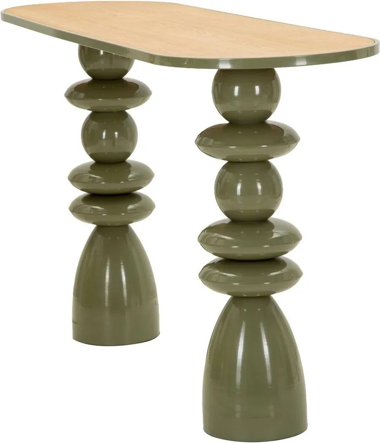 Zelený kovový konzolový stolek 45x150 cm Metal Console – Mauro Ferretti