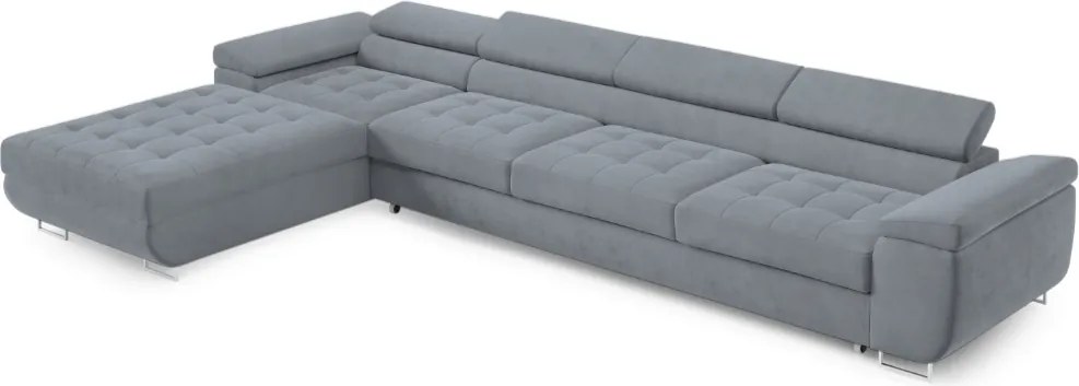 Rohová rozkládací sedací souprava do L CORTELE, 331 cm, s úložným prostorem Roh pohovky: Levý roh, Barva látky Kronos: Krémová (Kronos 35)