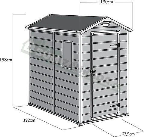 Zahradní domek Keter Manor 4x6 - 130 x 192 x 198 cm - šedý