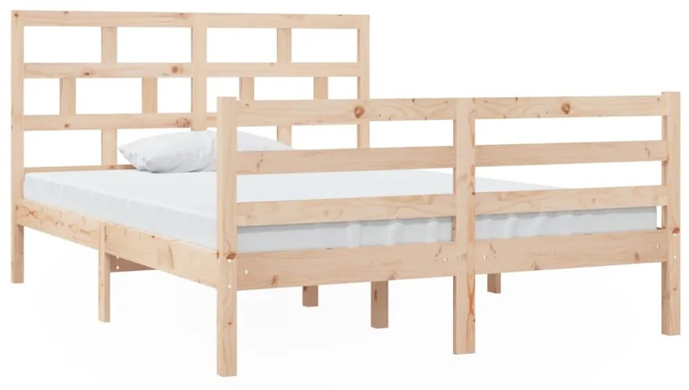 Rám postele 135 x 190 cm Double masivní dřevo,  3101258
