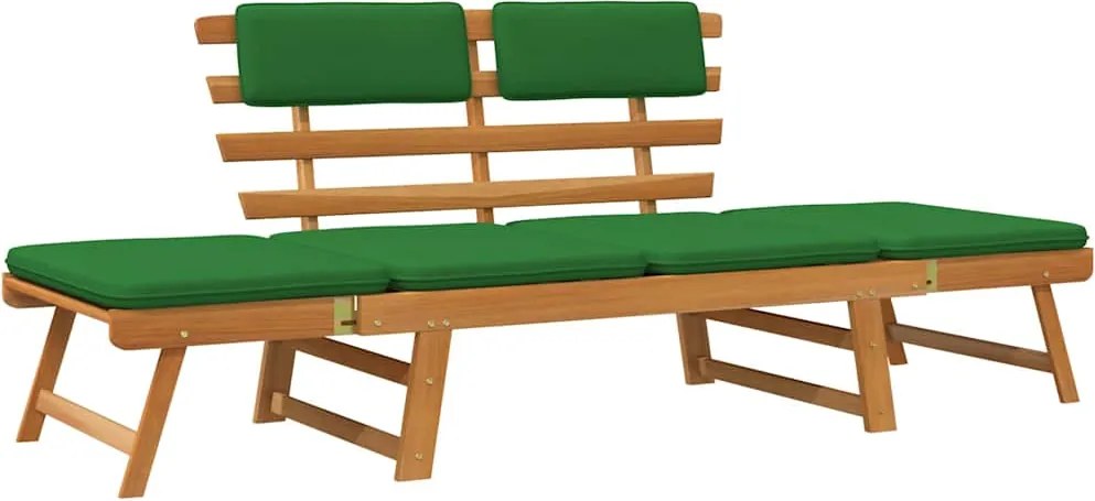 Zahradní lavice s poduškami 2 v 1 190 cm masivní akáciové dřevo 312121