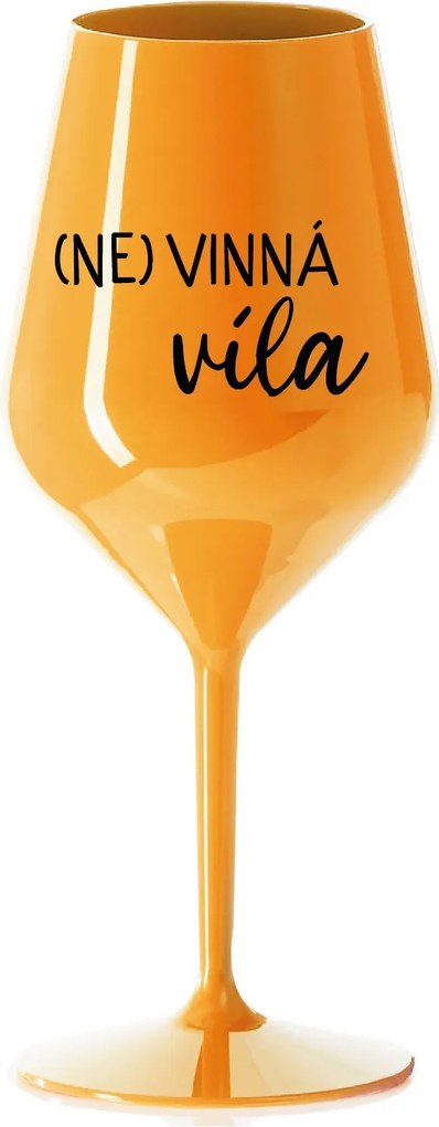 (NE)VINNÁ VÍLA - oranžová nerozbitná sklenice na víno 470 ml