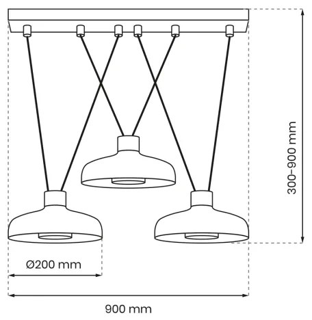 Lustr na lanku LINEA 3xGX53/12W/230V černá
