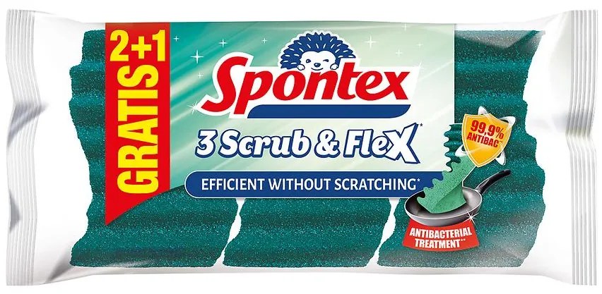 Kuchyňská houbička Scrub Flex 2+1 gratis