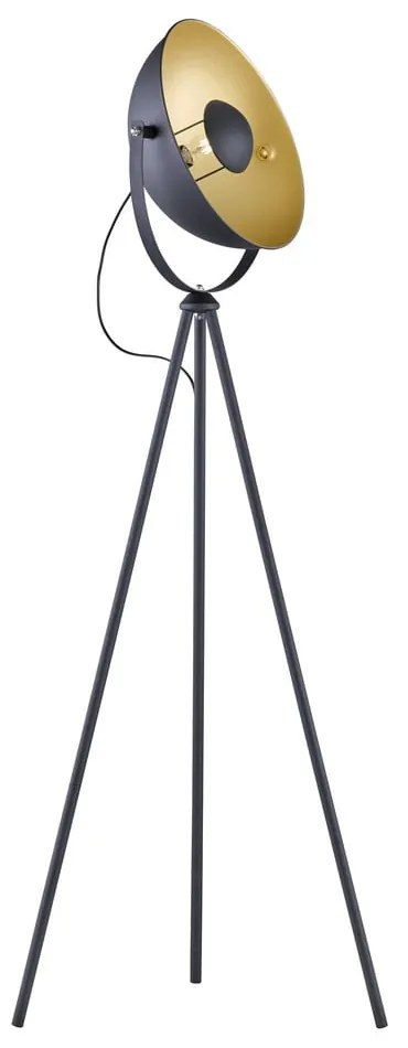 Tmavě šedá kovová stojací lampa Trio Chewy, výška 160 cm