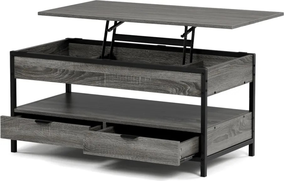 Konferenční stolek CT-I1201 GREY, mdf, šedý dub (100 x 50) cm hnědá