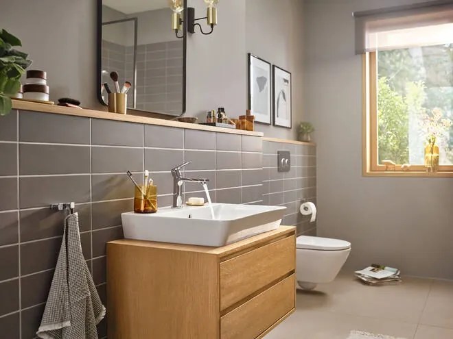 Hansgrohe Rebris E - Páková umyvadlová baterie 110 CoolStart EcoSmart+ s odtokovou soupravou s táhlem, chrom 72589000