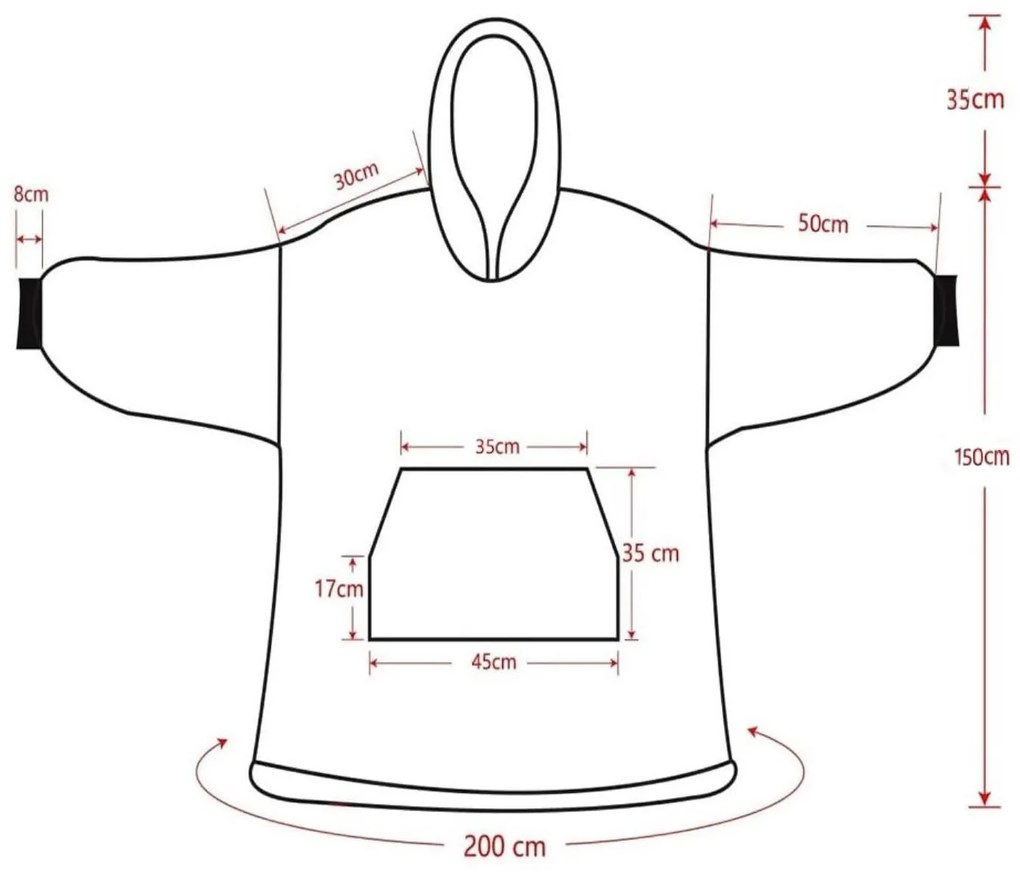 XPOSE® Mikinová deka (prodloužená) OVEČKA