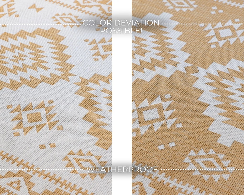ELLE Decoration, Kusový koberec Gemini 106022 Ochre z kolekce Elle – na ven i na doma, 160x230, žlutá, chodba / předsíň