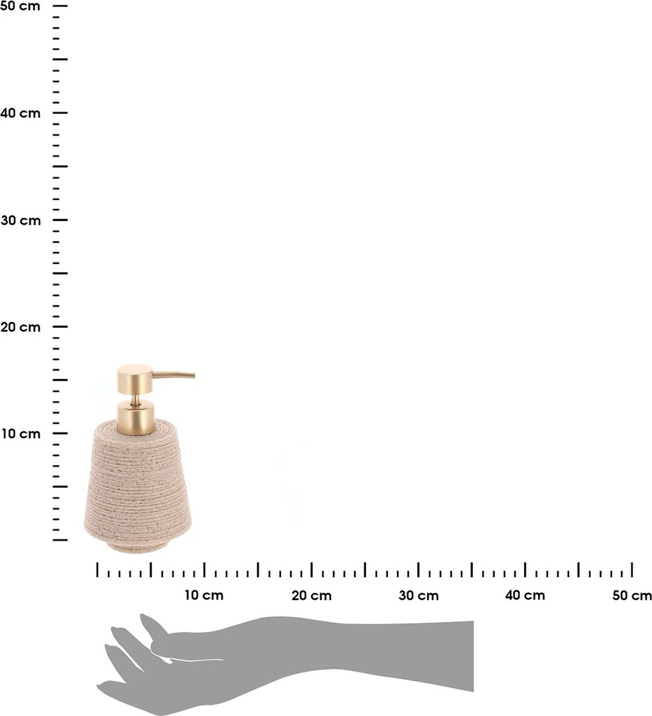 Dávkovač mýdla Lina, písková/se zlatými prvky, 300 ml
