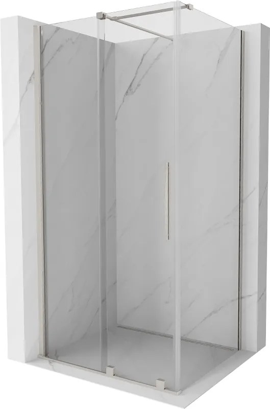 Mexen Velar, sprchový kout s posuvnými dveřmi 120 x 90 cm, 8mm čiré sklo, broušená ocel, 871-120-090-01-97
