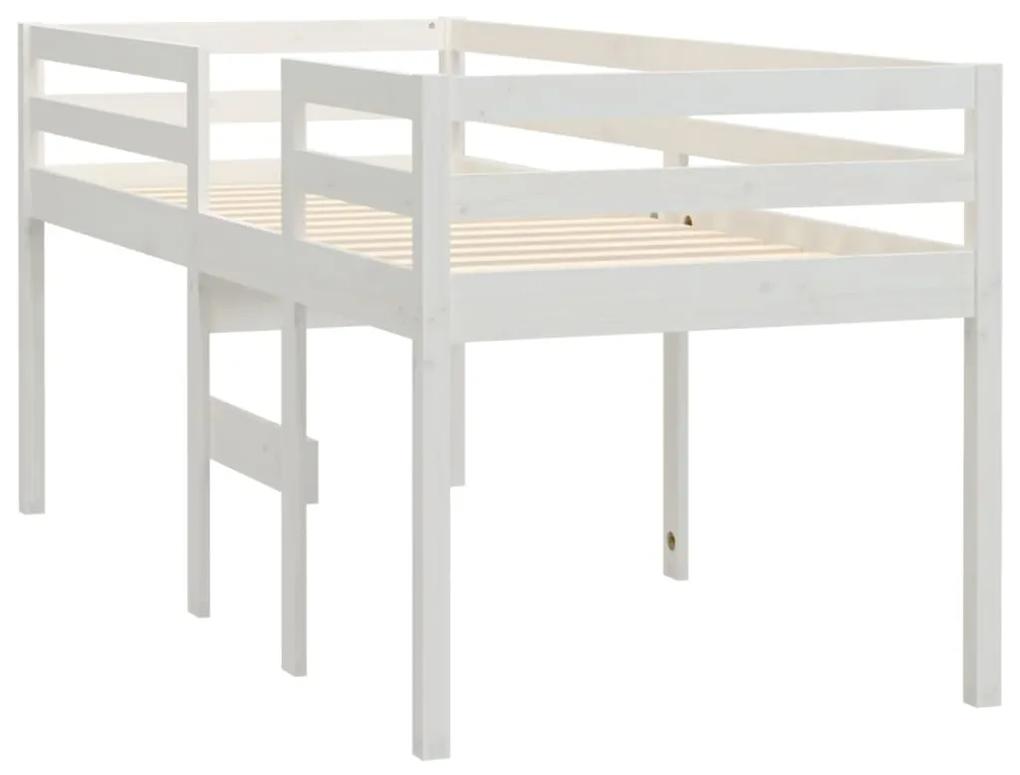 Patrová postel bílá 80 x 200 cm masivní borové dřevo - Default Title