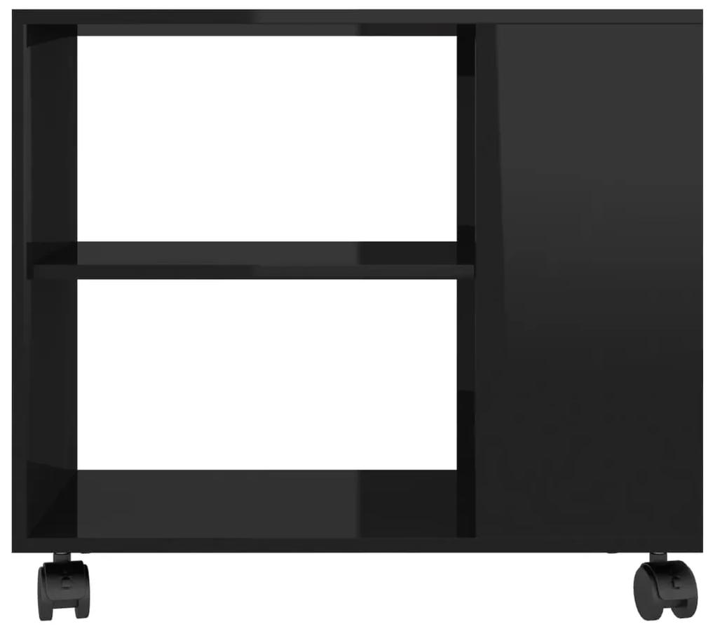 Odkládací stolek černý s leskem 70x35x55 cm kompozitní dřevo - Default Title