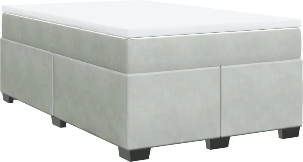 Box spring postel s matrací světle šedá 120x190 cm samet 3285269