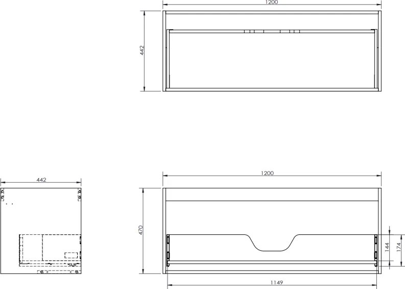 Mexen Orio, koupelnová skříňka 120 cm s umyvadlem Vela, 1 zásuvka, šedá matná/bílá matná, 91A10-12047-1-BF62-W23M01