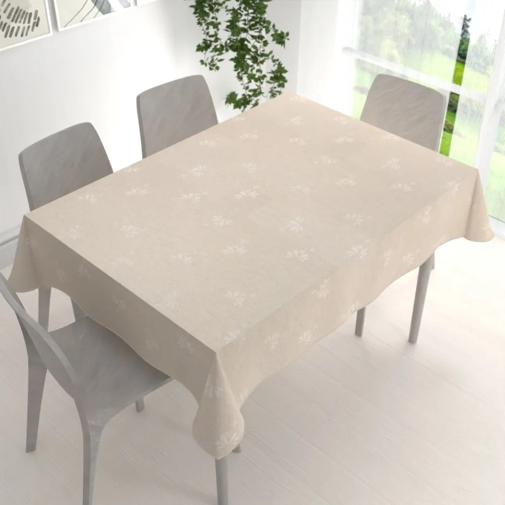 Biante Teflonový obdélníkový ubrus TF-076 Květinový ornament na režném 80x120 cm