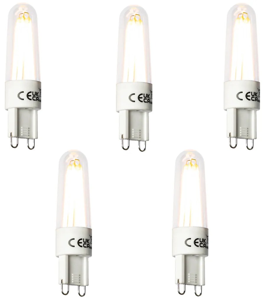 Sada 5 LED filamentových žárovek G9 2,5W 240lm 2300K